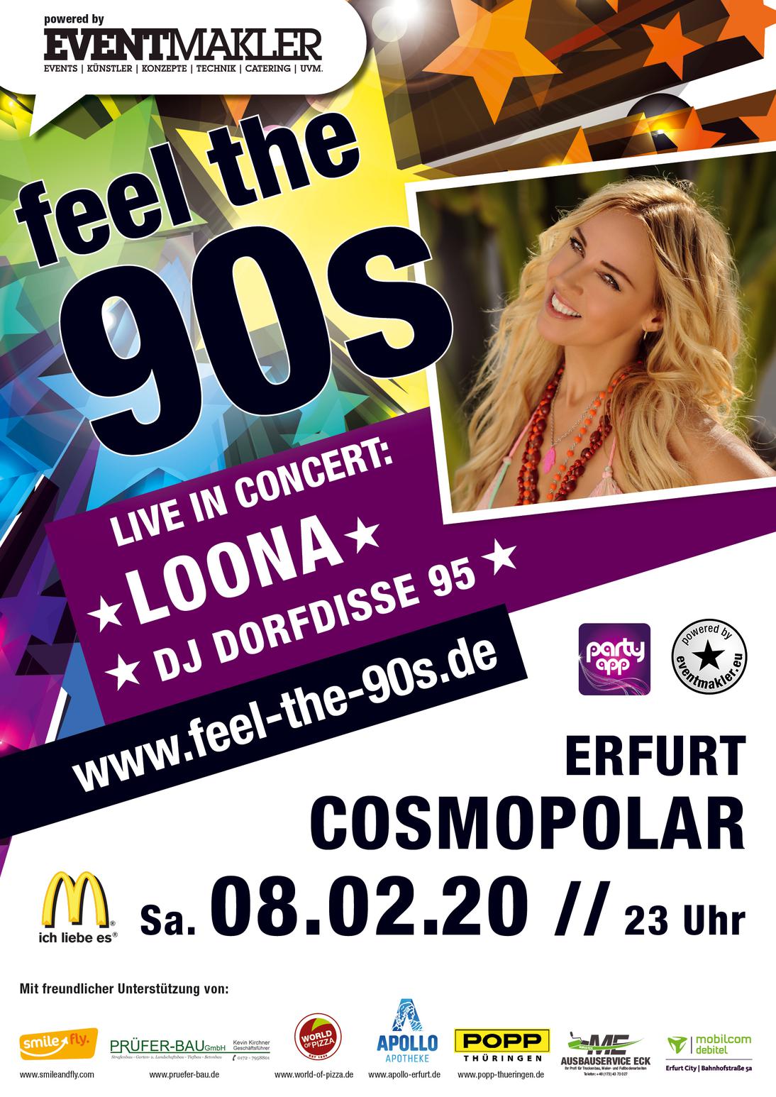 Feel the 90s Erfurt ★ mit LOONA & DJ DORFDISSE 95